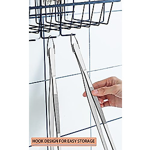 JETKONG 2 Pcs 12'' Curved Kitchen Tweezers Stainless Steel Long Tweezer Tongs Professional Chef Tweezers for Cooking, Grilling and BBQ (Silver)