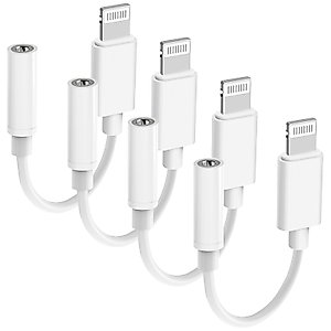 Veetone 3.5mm AUX Headphone Adapter, Lightning to 3.5mm, CSR Smart Chip, Stable Connection, Fast Transmission, Wide Signal Range, Supports 48 KHz, 26-bit Audio, HD Audio Decoding