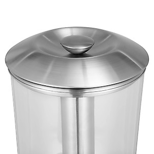 BIRDROCK HOME 3 Gallon Stainless Steel Beverage Dispenser with Ice Container, Spigot - Round - Lemonade Sangria Tea Water Drink Jar Jug - Home Parties - BPA Free Clear Acrylic