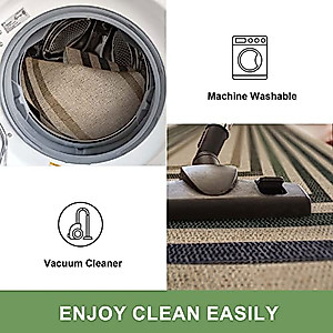 Lahome Modern Geometric Easy Jute Rug, Washable 5x7 Rug Indoor Outdoor Rugs Farmhouse Large Dining Room Bedroom Rug, Contemporary Throw Mat Non Slip Natural Area Rug for Backyard Office RV