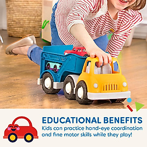 Battat- Wonder Wheels- Toy Carrier Truck & 2 Toy Cars – Toy Truck Playset For Kids, Toddlers – Pretend Play- Recyclable Materials – 1year +