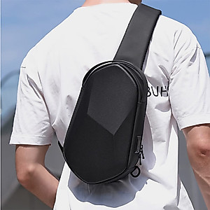 M.Baowant Hard Shell Crossbody Bag for Men With Usb Plug Fit 9.7inch Ipad Lightweight Casual Daypack For Hiking Walking Biking Travel Cycling