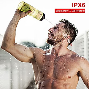 Xecessory Air Conduction Wireless Bluetooth Headphones, Open Ear Sport Headphones with Mic, Sweat Resistant Workout Headphones for Running Walking Hiking Climbing Driving Cycling (Red)