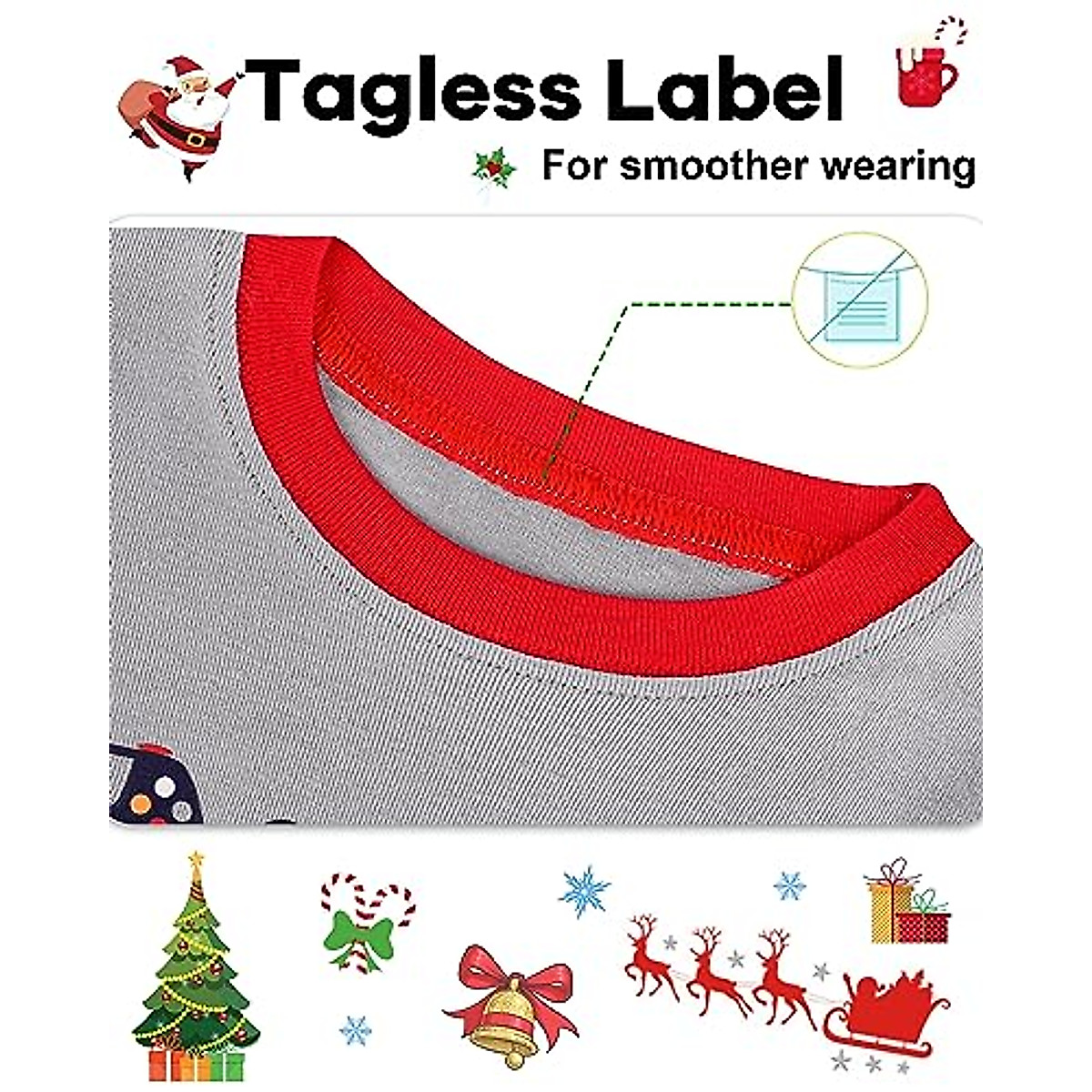 KOBERO Boys Pajamas Kids Christmas PJs Size 8 100% Organic Cotton Pj Sets Children Plaid Sleepwear Xmas Jammies Sleep Clothes 8T 7-8 Years Old, Medium