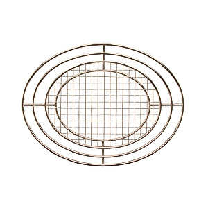 G.E.T. 4-84814 12.5" x 9.25" Stainless Steel Oval Basket with Raised Grid Base, Clipper Mill (Qty,1)