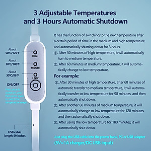 Neck Roll Pillows for Pain Relief Sleeping, Heated Memory Foam Cervical Neck Support Pillow for Bed with USB Graphene Heating for Stiff Neck Pain Relief (Dark Blue)