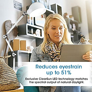 OttLite Pharmacy Adjustable LED Floor Lamp, Prevention Series - Designed to Reduce Eyestrain - 3-Point Adjustable Neck, 3 Brightness Settings with Touch Controls - Office Work, Reading & Studying