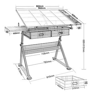 EESHHA Drawing Table Drafting Table with Storage, Height Adjustable Tiltable Art Desk, Maple Panel Drawing Desk, for Work Study Painting Craft Table