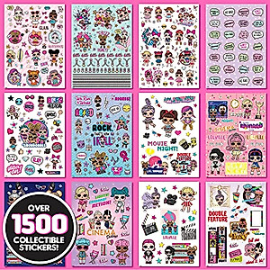 L.O.L. Surprise! 1500+ Little Sister & Tots Stickers, Queen Bee, Diva, Go-Go Gurl, Glitter Queen, Cosmic Queen, Shapes, Super B.B., Rocker, Cute Gifts for Girls Kids Teens Adults