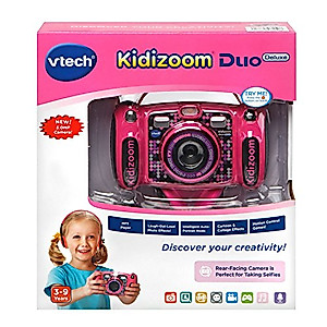 VTech Kidizoom Duo 5.0 Deluxe Digital Selfie Camera with MP3 Player and Headphones, Pink