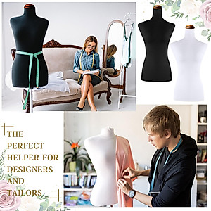 Peryiter 2 Pieces Mannequin Fabric Cover Soft Stretchy Clothing Upper Body Mannequin Cover for Retail Boutique Store Form Dummy Model Display Fitting Styling(Black, White)