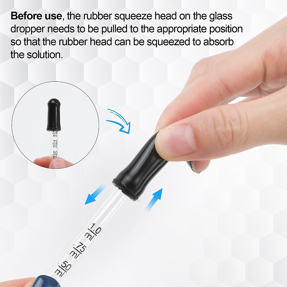 4pcs 1ml Dropper, Eye Dropper Glass with Measurements Bent & Straight Tip, Calibrated Pipettes Dropper with Rubber Head Liquid Accurate Dropper for Essential Oils, Ear, Laboratory, with Brush