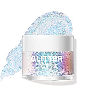 GL-Turelifes Biodegradable Face Glitter Gel, Holographic Body Glitter Gel Mermaid Liquid Eyeshadow Fine Glitter for Body, Face, Hair, Festival Glitter Long Lasting Sparkling 1.4 oz (#01)