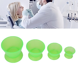 4pcs Silicone Mixing Bowls Set, Paint Facial Mask Blending Dental Material Mixing Bowl Oral Hygiene Dental Tools for Alginate and Plaster Materials, Filler and Grout(Green and