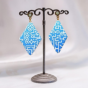 OLYCRAFT 4x5 Inch Abstract Maze Clay Stencils Maze Theme Silk Screen for Polymer Clay Floral Maze Silk Screen Stencils Mesh Transfer Stencils for Polymer Clay Jewelry Making