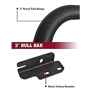 TAC Bull Bar Fits 2019-2023 Ford Ranger Truck Pickup 3” Texture Black Front Bumper Grille Guard Brush Guard Off Road Accessories
