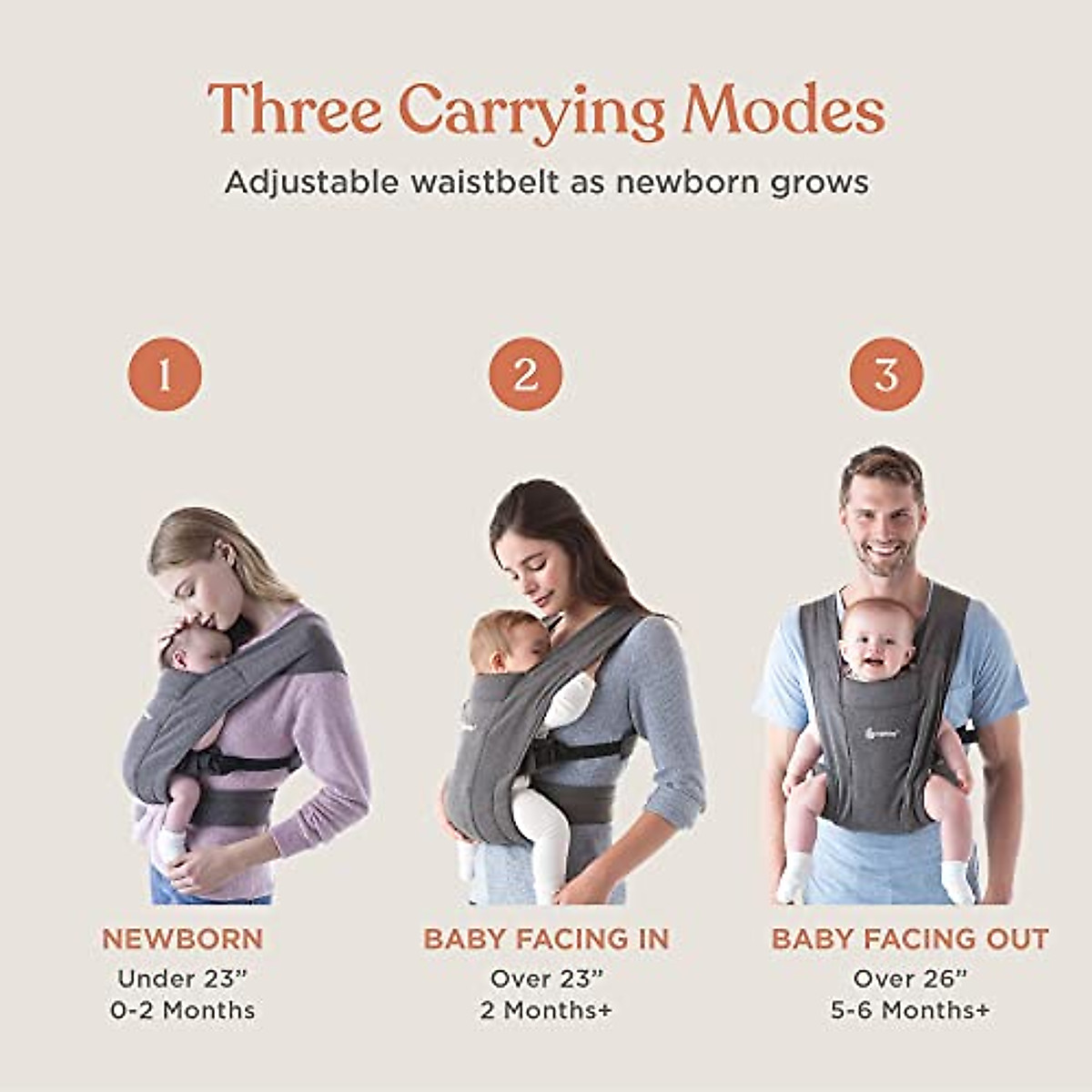 Ergobaby Embrace Cozy Newborn Baby Wrap Carrier (7-25 Pounds), Ponte Knit, Oxford Blue