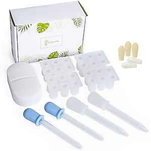 OrganiKit's Reusable Suppository Mold Kit - Eco-Friendly, 2ML, Silicone, Suppository Molds | Kit Includes 4 Suppository Mold Tray's, 4 Liquid Droppers, 1 Suppository Case.