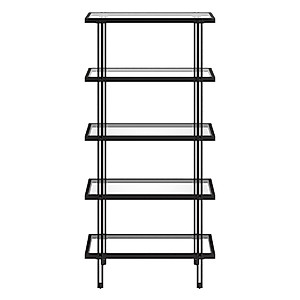 Henn&Hart 68" Tall Rectangular Bookcase in Blackened Bronze, for Home Office, Living Room