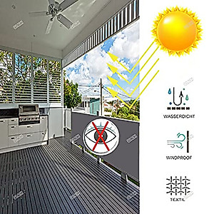 QIAOH Balcony Privacy Screen Cover 2.5x29.7ft, Privacy Screen Outdoor Patio, Balcony Privacy Screen Cover Windproof Sun Shade Protection,Cable Zip Ties Included