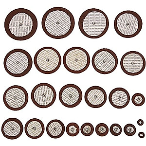 Jiayouy 25 Pieces Leather Pads Alto Sax Pads Replacement Set Saxophone Repair Parts Brown 9mm to 48mm