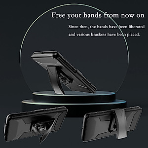 YSNZAQ Swivel Belt Clip Case for Samsung Galaxy A04, Heavy Duty Shockproof Protective Phone Cover with Built-in Kickstand for Samsung Galaxy A04 JG Black Black