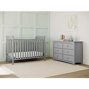 Storkcraft Kenton 6 Drawer Universal Dresser (Pebble Gray) – Dresser For Kids Bedroom, Nursery Dresser Organizer, Chest Of Drawers For Bedroom With 6 Drawers, Universal Design For Children’s Bedroom