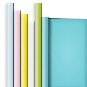 Jillson Roberts 6 Roll-Count All-Occasion Solid Color Gift Wrap Available in 10 Different Assortments, Pretty Pastels