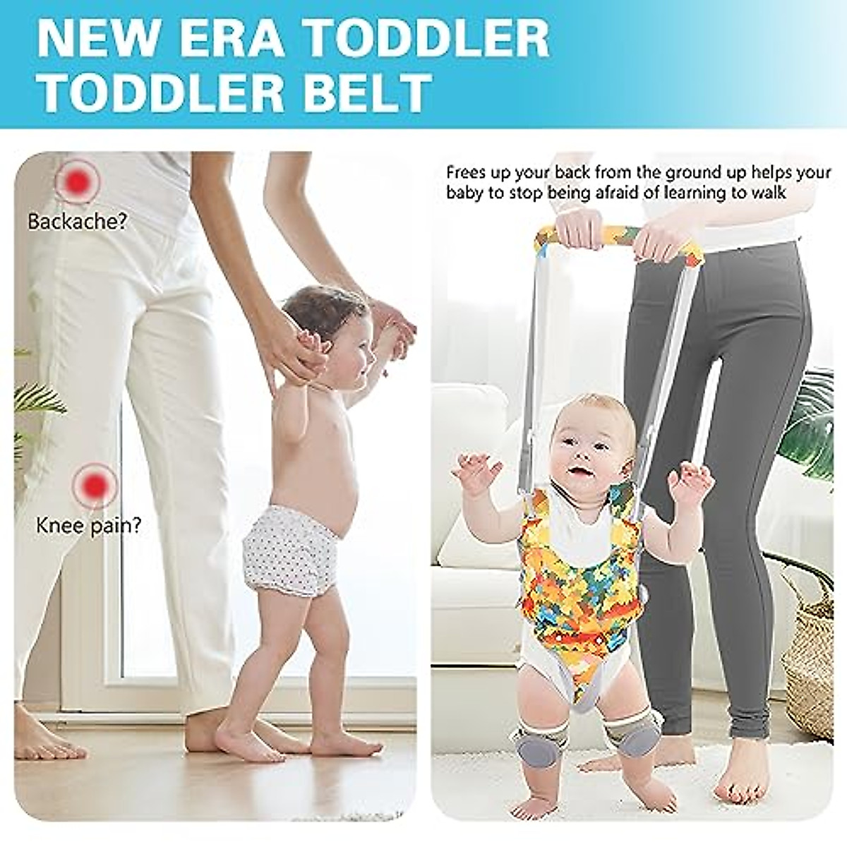 Baby Walking Harness + Baby Helmet- Adjustable Handheld Baby Walker Assistant, Belt Walker for Baby, 8-24 Months