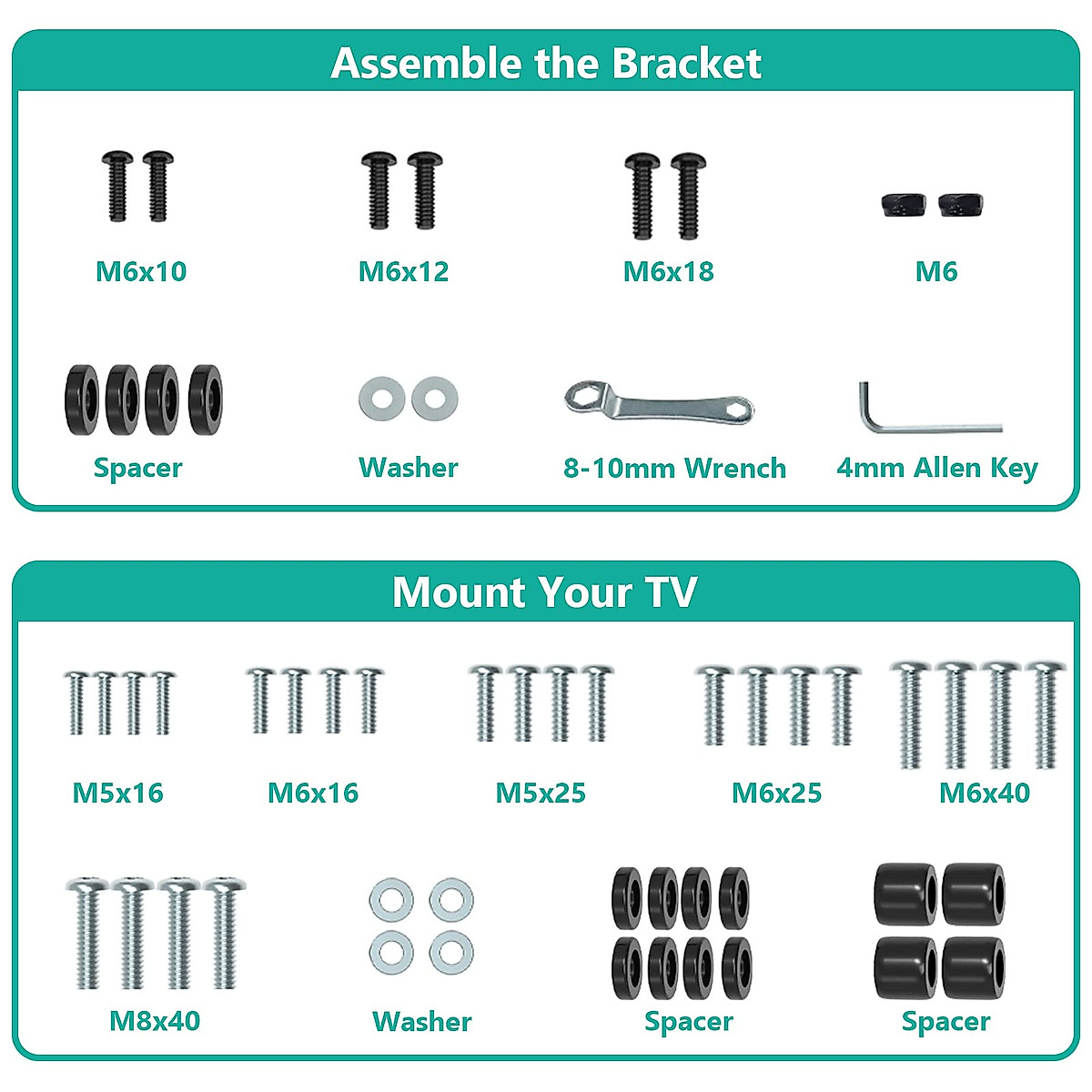 WALI Universal Soundbar Mount - Compatible with Samsung, Bose, Sonos,Lg,Vizio & More - Adjustable Under/Above/Wall Mount Bracket Supports Most Soundbars Up to 33lbs, Black