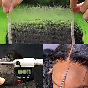 WOWANGEL HD Lace Closure Wigs Glueless Wig Human Hair Pre Plucked 5x5 Straight Invisible Lace Front Wig for Women No Glue Ready to Wear 180% Density SKINLIKE Real HD Lace Wigs 18 Inch