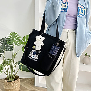 Kawaii Bag for Girls Kawaii Shoulder Bag Cute Tote Bags Kawaii Tote Bag Cute Shoulder Bag for Women (Pink)