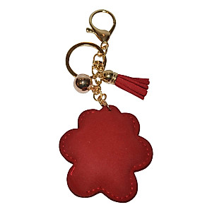 Popfizzy Red Paw Print Keychain for Women, Bling Backpack Keyrings, Cute Dog Purse Charms, Rhinestone Gifts for Dog Lovers