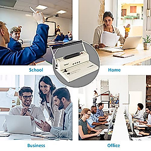 TIANSE Coil Binding Machine, Electric Coil Inserter, Manual Round Hole Punch, 15 Sheets Punch Capacity, Perfect for Letter Size / A4 / A5, Comes with 100pcs 5/16'' Plastic Coil Binding Spines & Plier