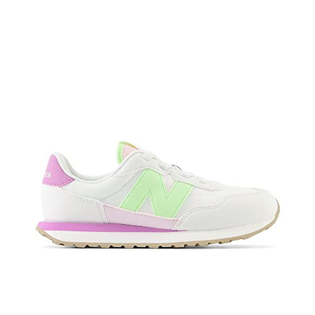 New Balance Kids 237 Bungee Sneaker, REFLECTION/CAPRICORN/MINT FLASH, 2 M Little Kid (4-8 Years)