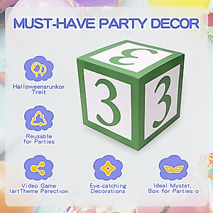 6 Pcs ABC and 123 Friend Street Party Decoration 30 x 30 cm Alphabet Graduation Back to School Party Favor Balloon Box Toy Inspire Birthday Party Decor for School Celebration Shower (ABC and 123)