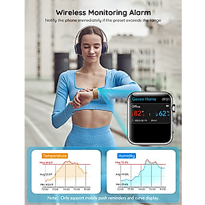 Govee WiFi Thermometer Hygrometer H5103, Indoor Bluetooth Temperature Humidity Sensor with Electronic Ink Display, App Notification Alert, Free Data Storage Export, Digital Remote Monitor for Bedroom