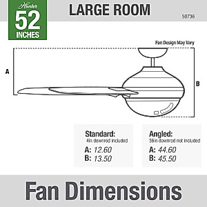 Hunter Fan Company 50736 Crescent Falls Ceiling Fan, 52, Galvanized