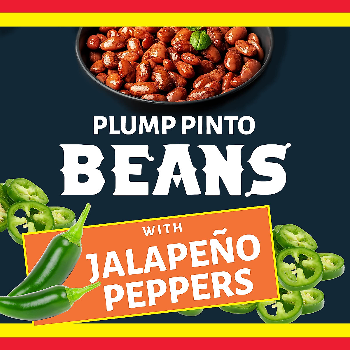 Ranch Style Pinto Beans With Jalapeno Peppers, Canned Beans, 15 OZ