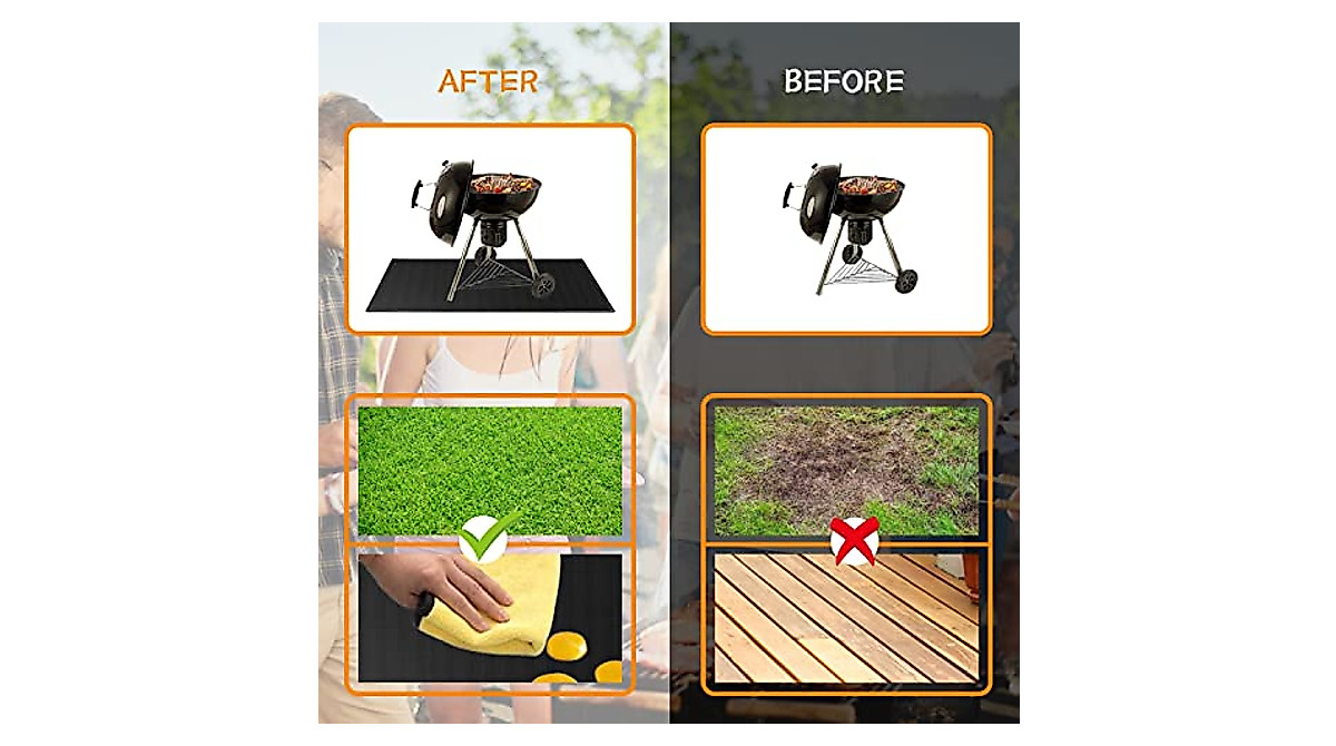 Sunerve Large Under Grill Mats, Grease matt under grill, 48*30 Inch ...