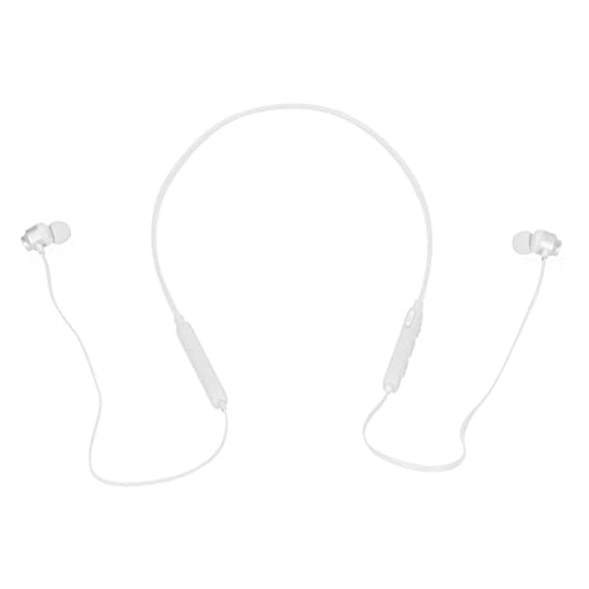 Bluetooth 5.1 Headphones, Neck Mounted Sports Headphone Wireless Neckband Earbud Noise-Cancelling Stereo Headset Portable Earphones for Exercise(White)