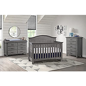 Soho Baby 44065530 Chandler Premium Changing Topper for 6-Drawer Dresser, Wire Brush Graphite Gray Finish