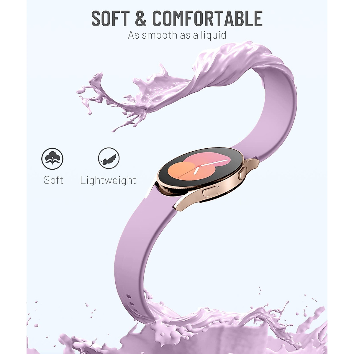 Odbeai Galaxy Watch 6 Band,Galaxy Watch 4 Band,Galaxy Watch 5 5Pro Band,Compatible with Samsung Watch 6 5 4 Bands,Galaxy Watch 6 4 Classic Bands,Galaxy Watch 5 Pro Band, No Gap Sport Strap Women Men