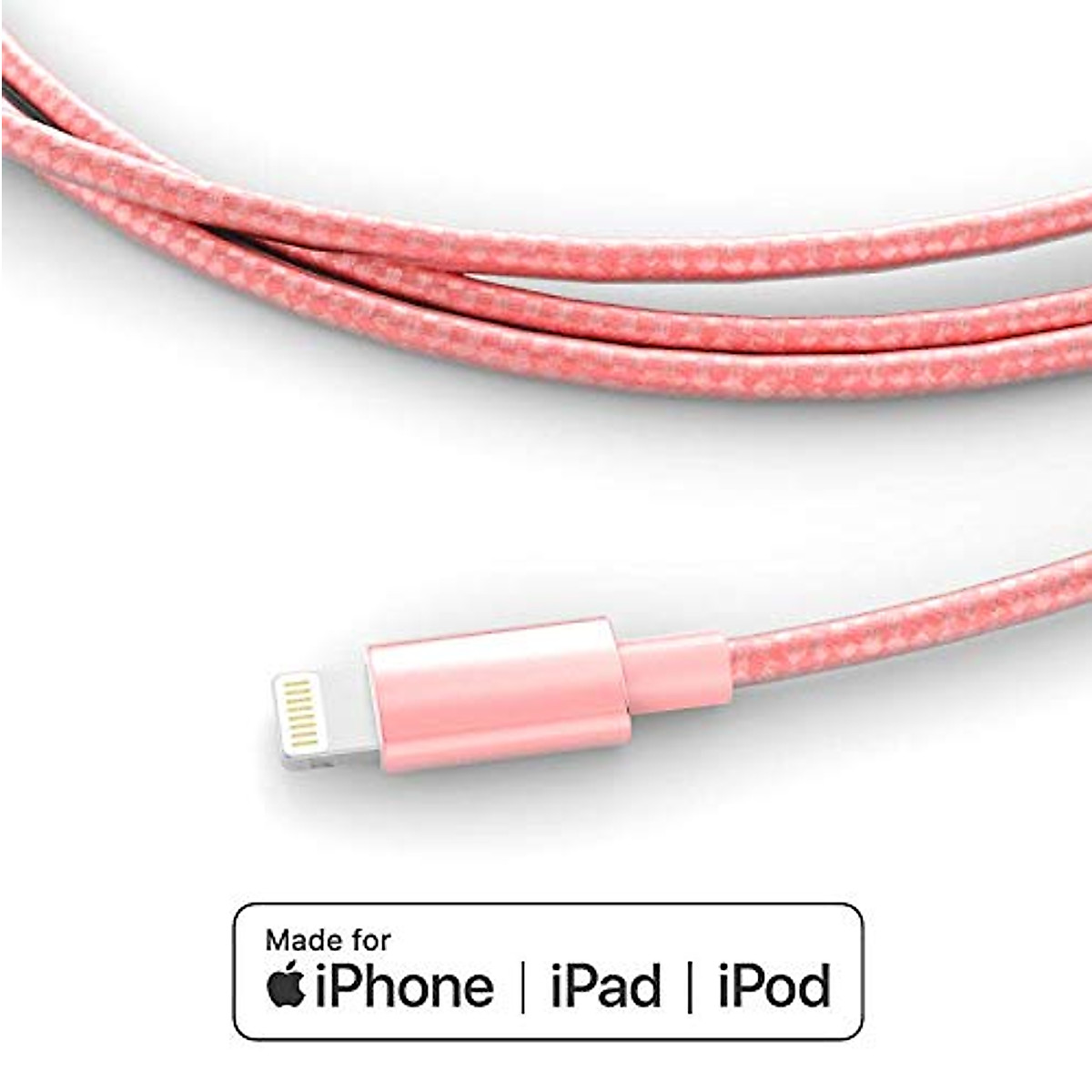 MFi-Certified Lightning Cable iPhone Charger - Compatible with iPhone Xs MAX XR X 8 8 Plus 7 7 Plus 6s 6s Plus 6 6 Plus and More (6FT Rose)