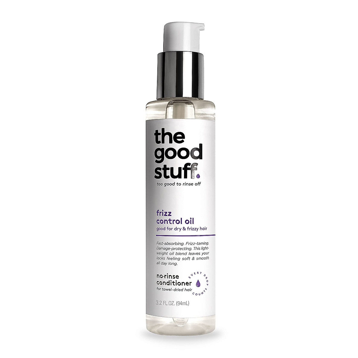 THE GOOD STUFF Leave-in Frizz Control Hair Oil for Softness, Protection, and Shine | Lightweight Hydrating Anti Frizz Serum for Smooth, Shiny Hair All Day Long | Vegan and Cruelty-Free Conditioner
