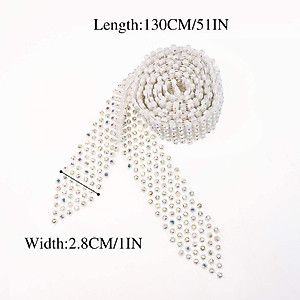 Glamorstar Rhinestone Neck Tie Gift for Women Silver