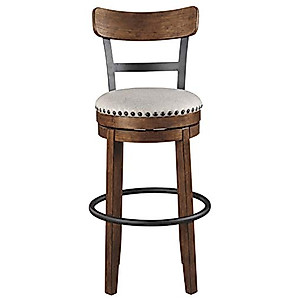 Signature Design by Ashley Valebeck 30" Farmhouse Pub Height Barstool, Brown