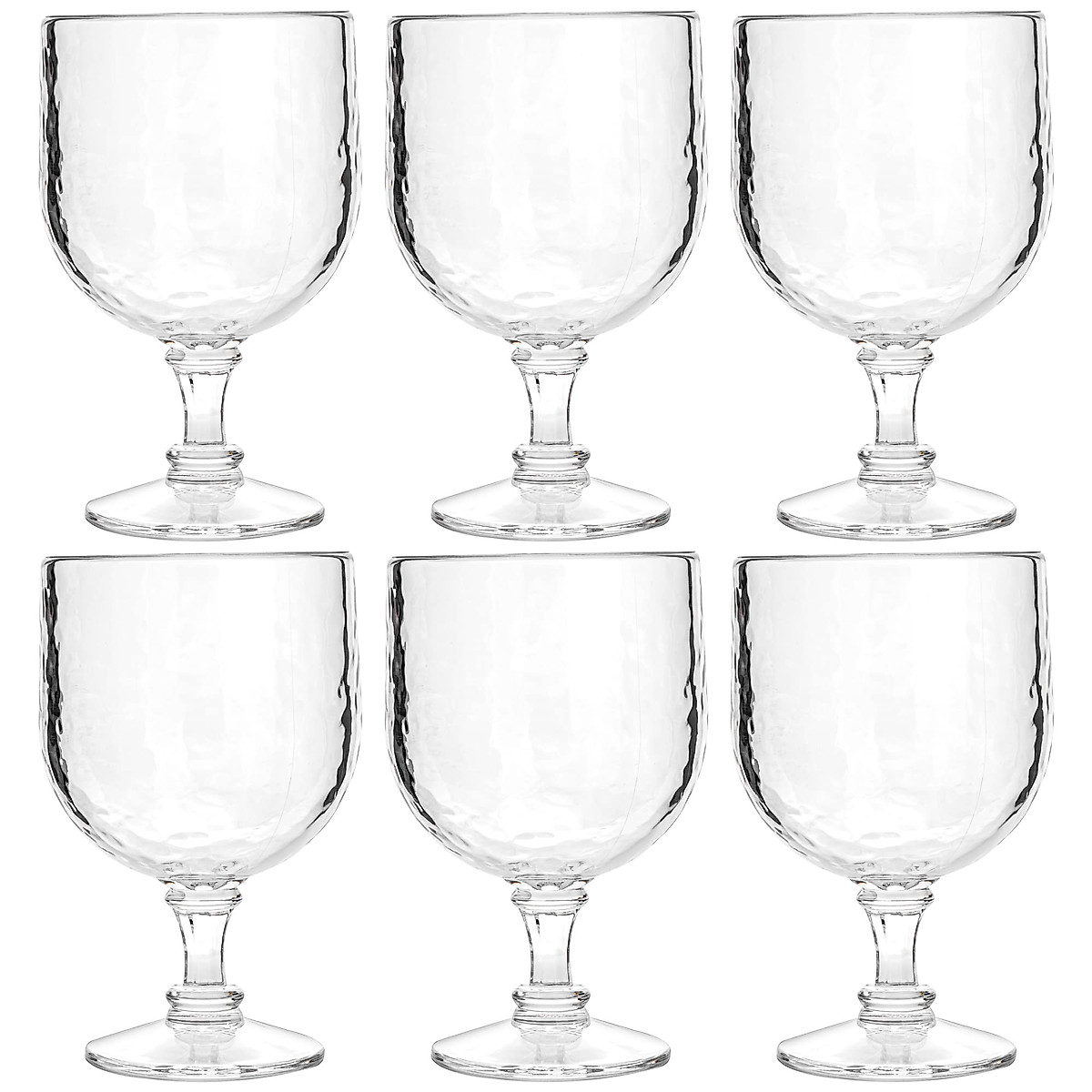 JX X&G Premium Wine Glasses 10.5 Ounce - Shatterproof, Reusable, Dishwasher Safe Drink Glassware (Set of 6) (6, 10.5 OUNCE)