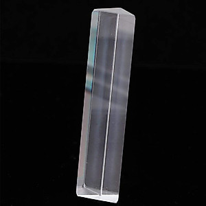 Optical Glass Prism, K9 Optical Glass Triangle Prism Right Angle Prism for Physics Teaching Tools(15x15x87mm)