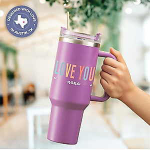 Nana Tumbler 40oz, Mothers Day Gifts for Nana from Grandkids, Ideal Present from Grandchildren, Thoughtful and Unique Birthday Gift from Grandson, Heartwarming Gifts for Grandma, Christmas, Gift Ready